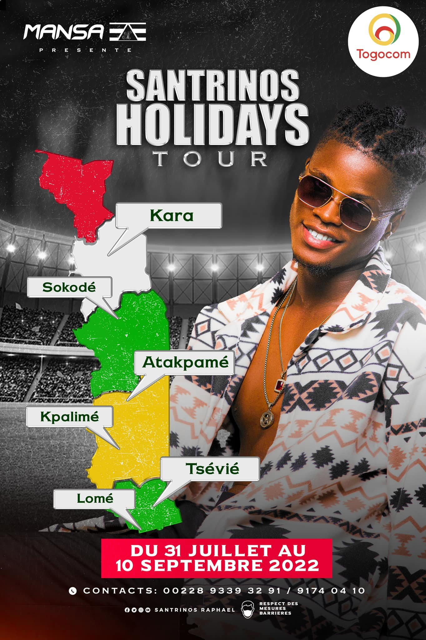 Santrinos Raphael : 3e concert au Palais des Congrès de Lomé, retour ...